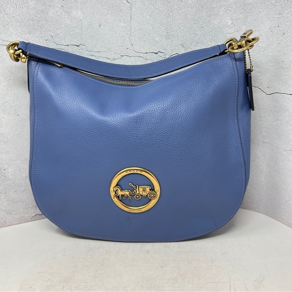 Coach | Bags | Coach Nwot F340 Elle Hobo In Blue Pebble Leather No ...